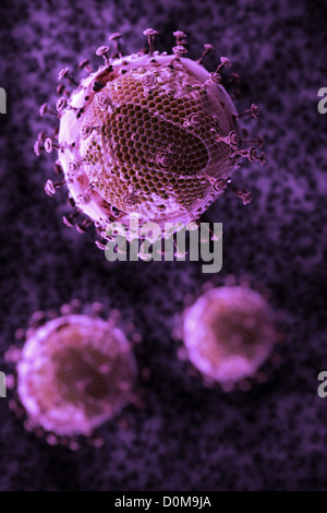Scanning electron microscope styled HIV cells Stock Photo - Alamy