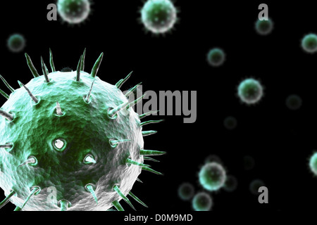 Scanning electron microscope styled structure of a typical virus Stock ...
