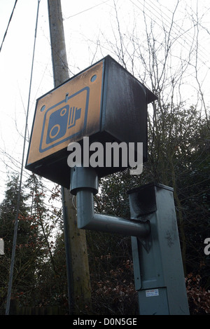 A BURNT OUT GATSO SPEED CAMERA THAT HAS BEEN ATTACKED BY VANDALS Stock ...