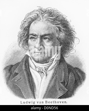 Portrait of Ludwig van Beethoven, famous french music composer Stock ...