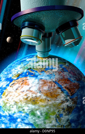 the earth under the Microscope Stock Photo - Alamy