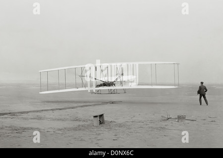 The Wright Brothers first flight at Kitty Hawk, North Carolina on Stock ...