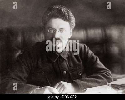 Leon Trotsky, head of the Red Army, addressed the Red Guard in 1918 during the Russian Civil War ...