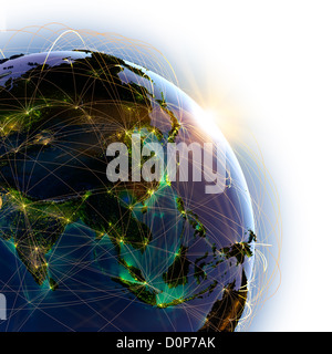 The main air routes of Asia Stock Photo - Alamy