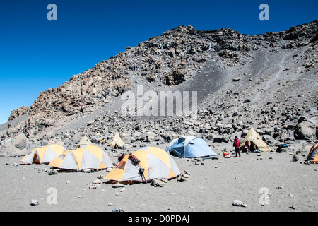 Mt Kilimanjaro snow capped summit, aerial view , Tanzania Africa Stock ...