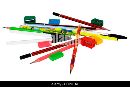 Close-up of assorted stationery items Stock Photo - Alamy