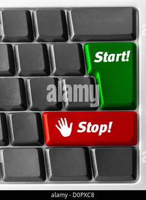 Black and white Backspace key button on computer keyboard close up ...