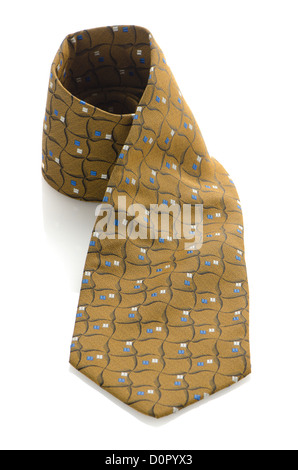 Yellow and blue pattern tie isolated on white background Stock Photo ...