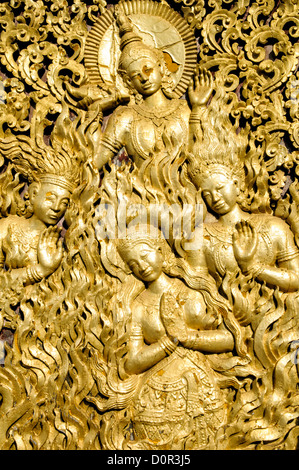 Wat Xieng Thong Temple Panel Decoration Luang Prabang Laos // LUANG ...