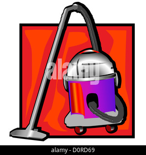 Illustration of canister vacuum cleaner Stock Photo - Alamy