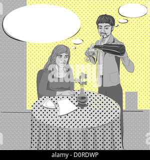 restaurant film noir comics Stock Photo - Alamy