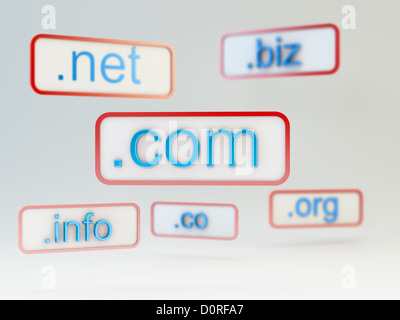 3D domain / Internet concept, white background Stock Photo - Alamy