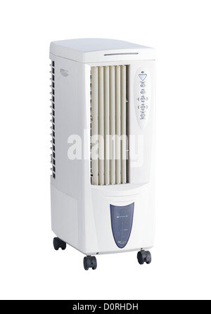 Modern machine of air conditioner on a green wall Stock Photo - Alamy