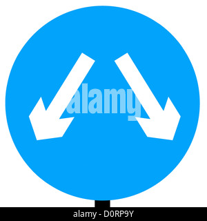 Vehicles may pass either side to reach same destination road sign on ...