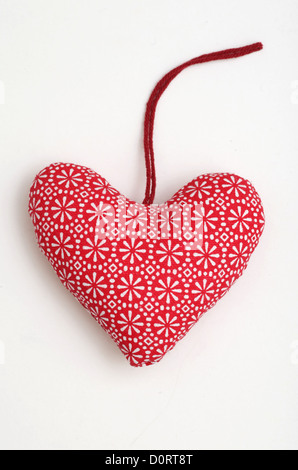 Heart shaped cotton Christmas tree decorations Stock Photo - Alamy