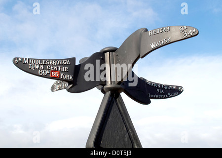 Middlesbrough Teeside UK - Road sign tourist information sculpture ...