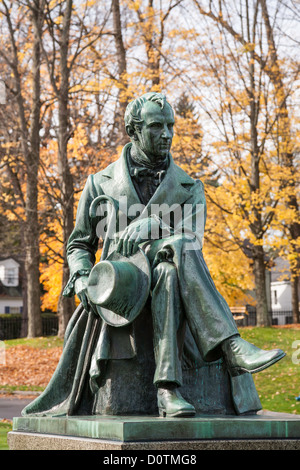 Statue of James Fenimore Cooper, Fall Foliage, Cooperstown, NY Stock ...
