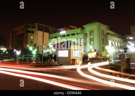 Buildings lit up at night, Gurgaon, Haryana, India Stock Photo - Alamy