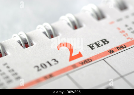 February of 2013 calendar Stock Photo - Alamy