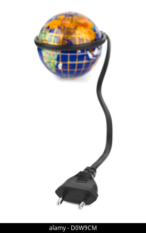Globe and electrical cable Stock Photo - Alamy