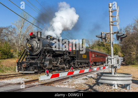 Excursion steam locomotive and train crossing the Kinzua Viaduct ...