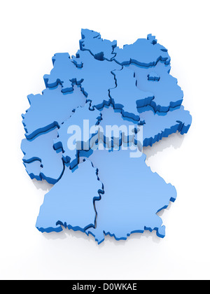 Three-dimensional map of Germany on white isolated background. 3d Stock ...