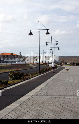 AN EXERCISE TRACK ON THE PROMENADE OF CORRALEJO. FUERTEVENTURA. CANARY ...