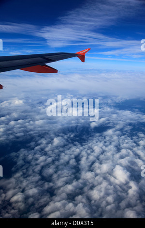 Easyjet aeroplane airplane wing view from inside Stock Photo - Alamy