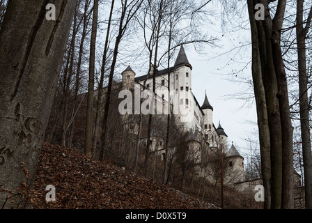 Tratzberg Castle in Tyrol, Austria. Aerial Drone View at winter ...