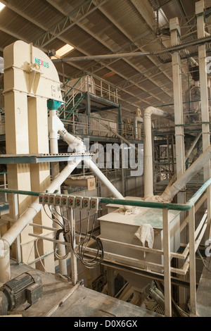 Processing machinery at a commodities warehouse in Dar es Salaam ...