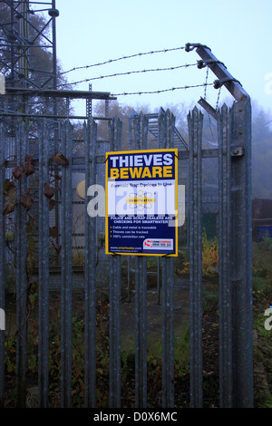 Thieves beware forensic trap devices in use sign, warning of smart ...