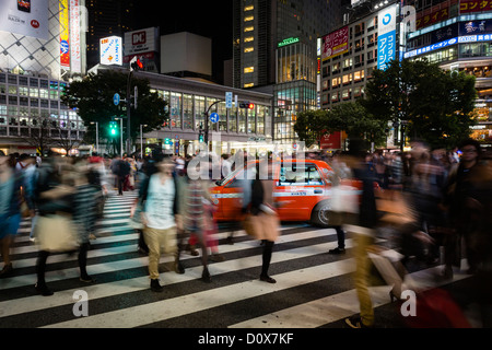 The well known zebra crossings near Shibuya station's Hachiko exit are ...