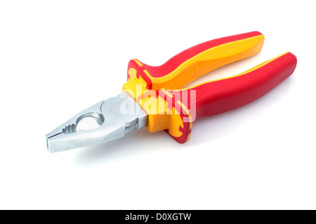 Electrical pliers isolated on white background, work tools for engineer ...