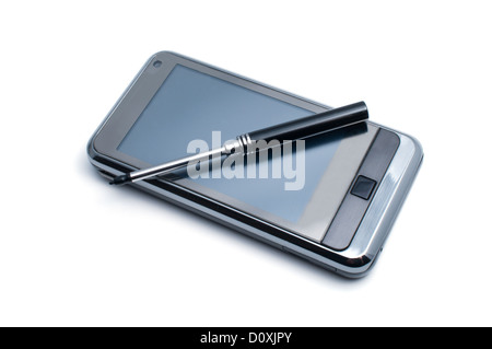 Large screen PDA isolated on white Stock Photo - Alamy