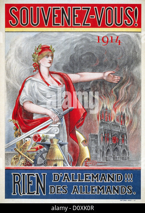 World War I: Rheims Cathedral, 1919. This photograph showcases Rheims ...