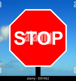 Stop and give way road sign on white background Stock Photo - Alamy