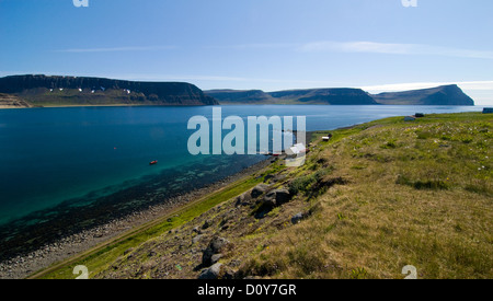 Latrar in Adalvik bay, on the Hornstrandir Peninsula on the ...