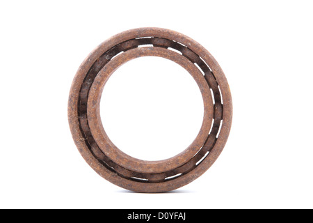old rusty ball bearing on a white background Stock Photo - Alamy