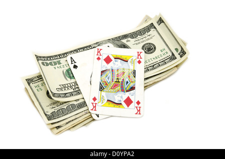 Dollars and playing cards Stock Photo - Alamy