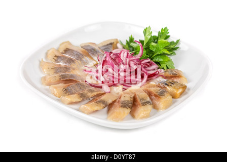 Marinated herring fillets Stock Photo - Alamy