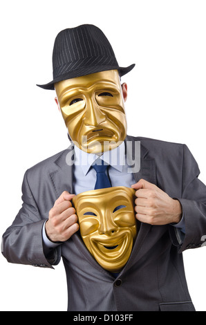 Businessman with mask concealing his identity Stock Photo - Alamy