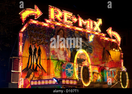 Warwick Mop Fair at night, Warwick, UK Stock Photo - Alamy