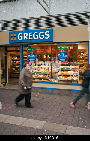 Greggs shop front view Stock Photo - Alamy