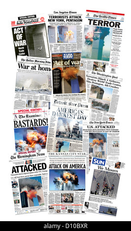 A selection of Newspaper Front pages from September 12, 2001 reporting ...