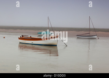 Mist descending over Burnham Overy Staithe Norfolk Stock Photo - Alamy