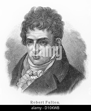 Portrait of Robert Fulton, American engineer. He invented the steamboat ...