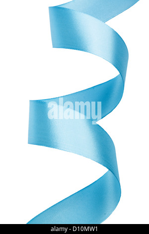 Curling present wrap ribbon on pastel pink background, closeup. Holiday ...