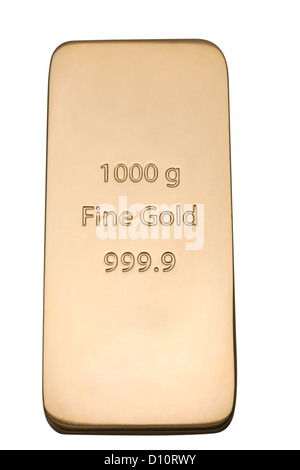 1000 g of gold bar or bullion on white background Stock Photo - Alamy