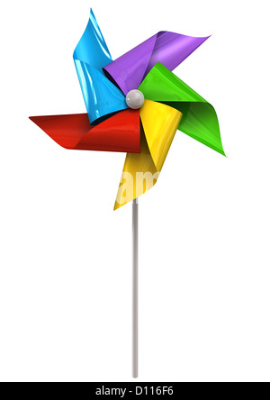 isolated, green, propeller, toy, spin, purple, windmill, turquoise ...