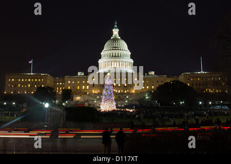 Washington DC, USA. 4th December 2012. The US Capitol Christmas tree is ...